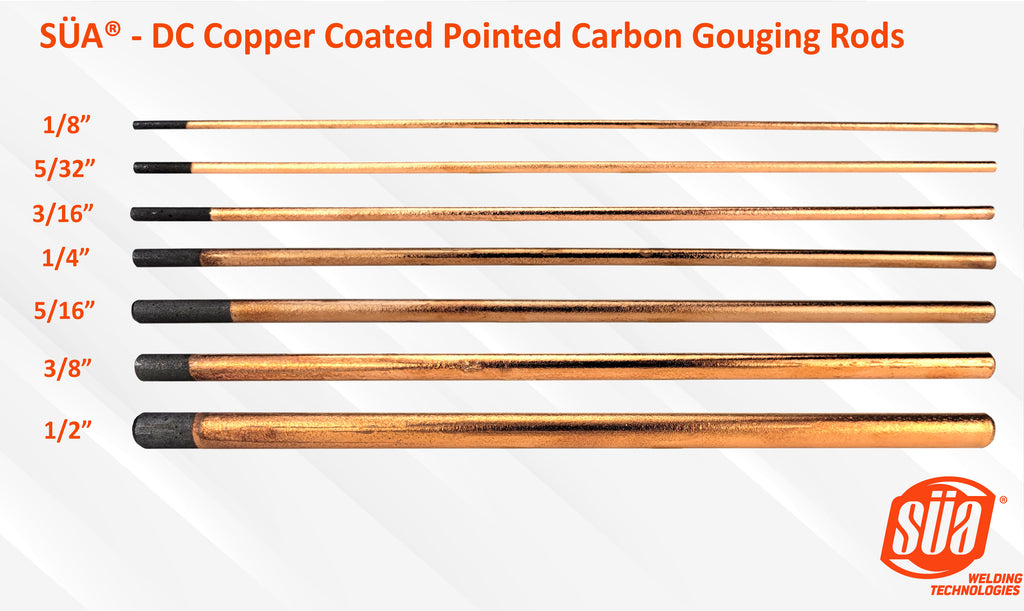SÜA® - DC Copper Coated Pointed Carbon Gouging Rods – Mundaka Technologies