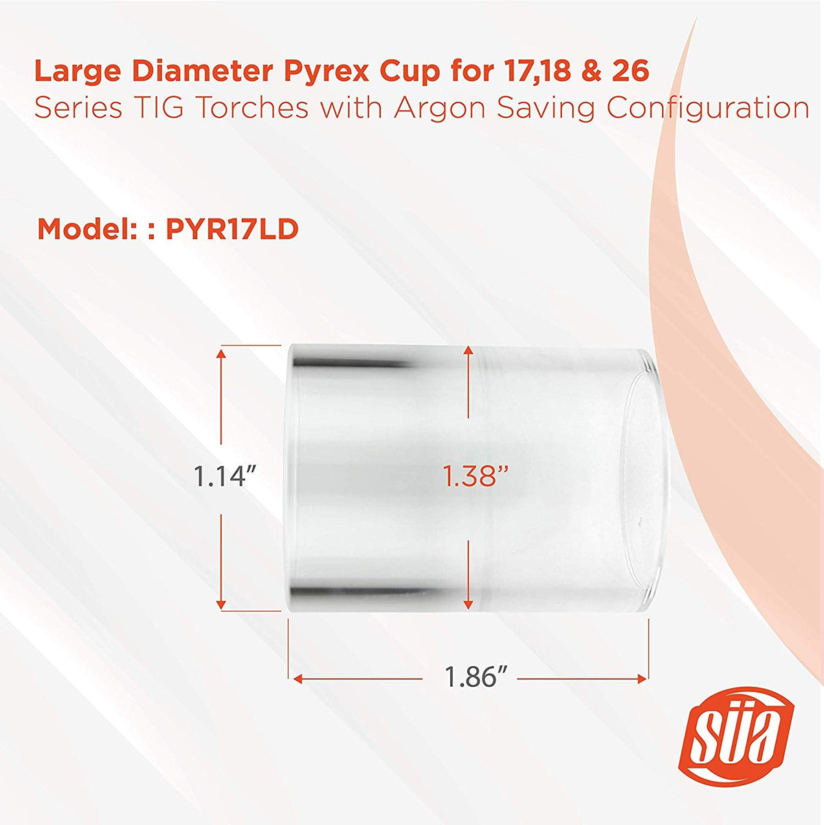 Fused Quartz Cups for 9, 20, 17, 18 & 26 Series TIG Torches with Argon ...