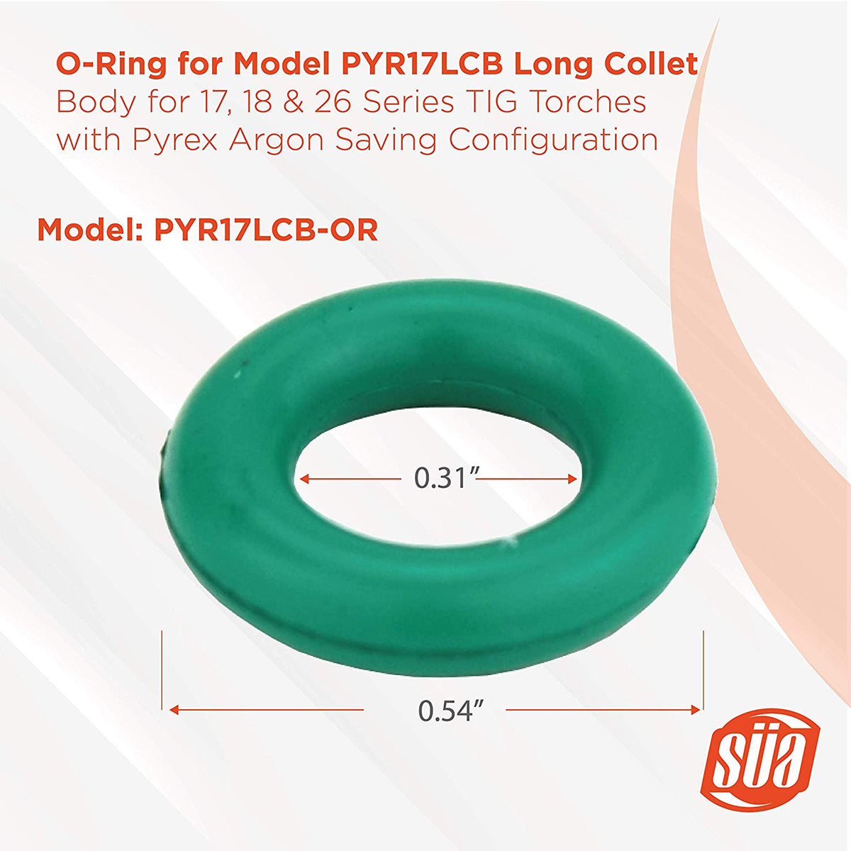 O-Ring for TIG Torches with Fused Quartz Argon-Saving Configuration ...