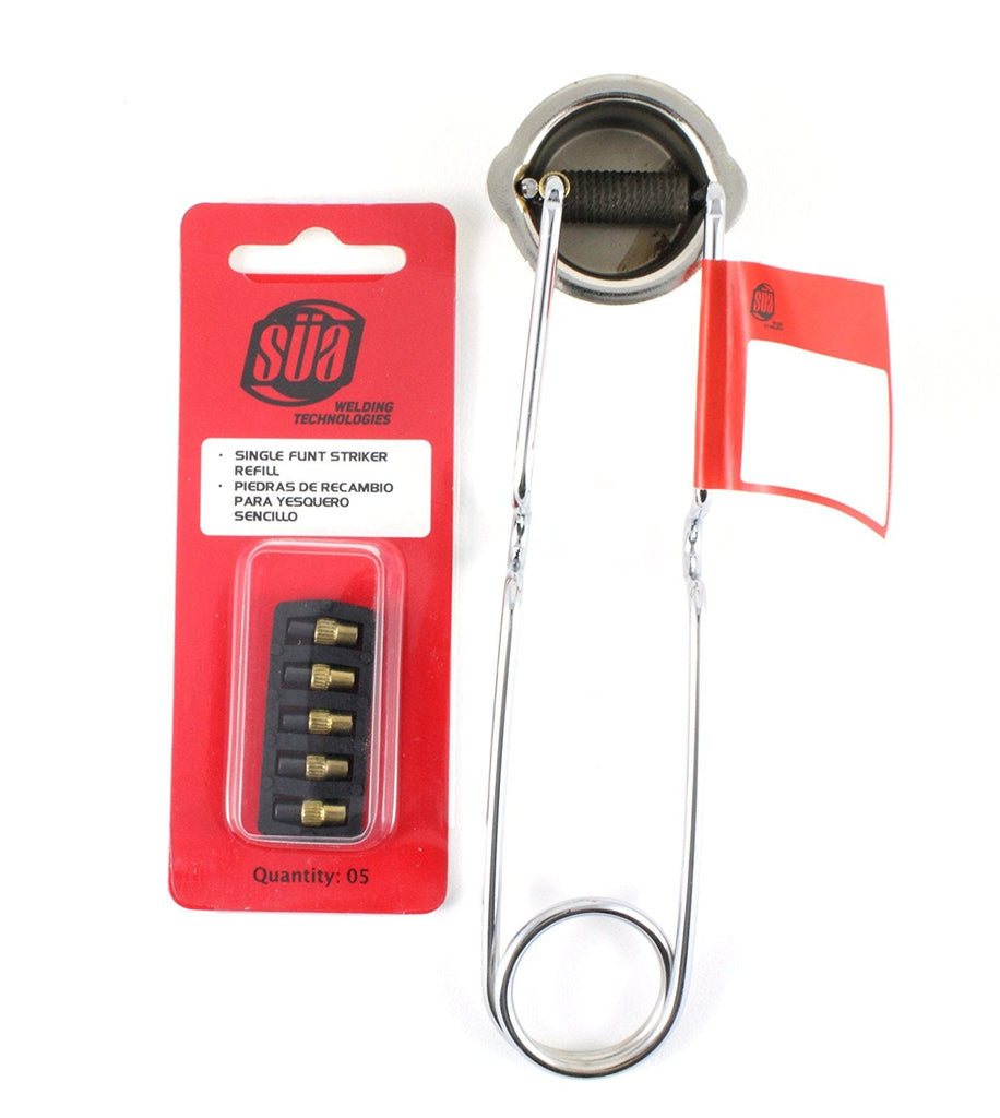 Single Flint Torch Striker / Spark Lighter + Replacement Flints (5 pkg ...