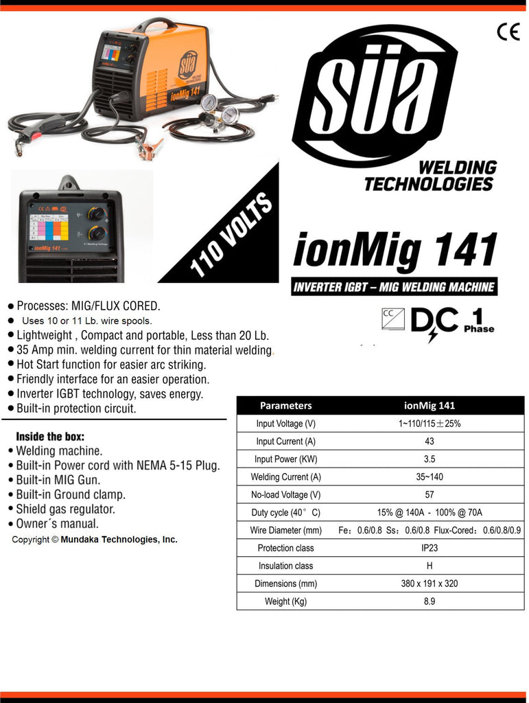 ionMig 141 Inverter IGBT MIG Welding Machine - 110 Volts - Uses 10 Lbs ...